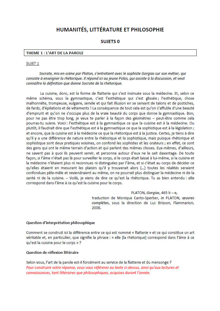 Portail pédagogique : philosophie - Sujets zéros de HLP, première Portail pédagogique : philosophie - Sujets zéros de HLP, première