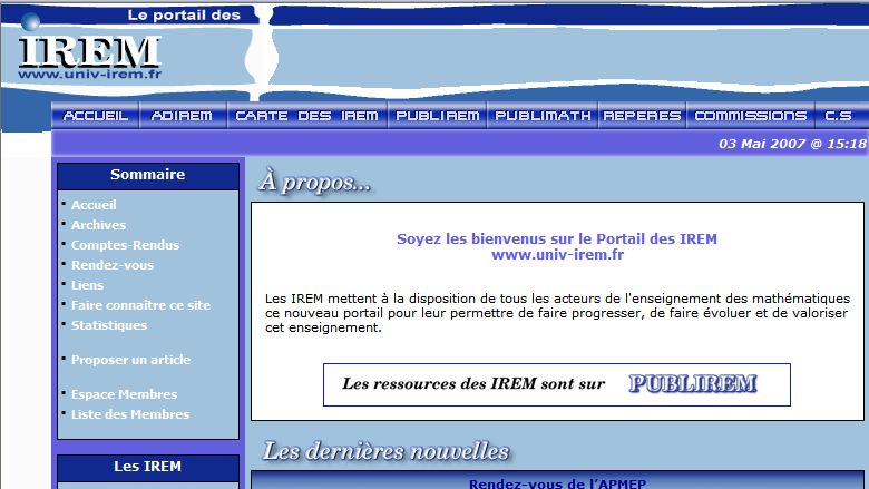Portail pédagogique : maths, sciences et technologie - le portail des IREM Portail pédagogique : maths, sciences et technologie - le portail des IREM